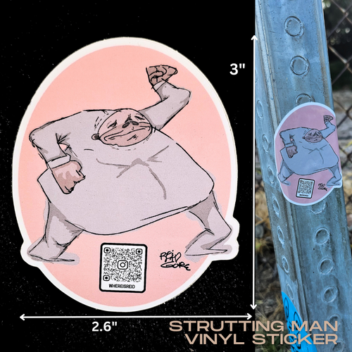 Strutting Man VINYL STICKER | Reid Gore Art