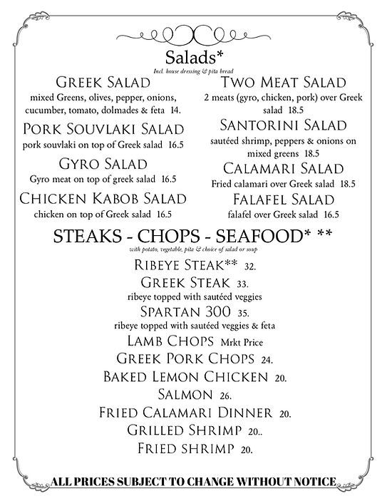 Breakfast/Lunch Menu | The Athenian Restaurant