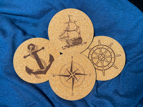 Nautical Themed Coasters (Set of 4) | SlicedPi Design