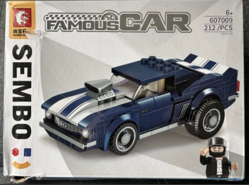 Sembo Blue Big Rear Wheel Race Car | Chow's Mart