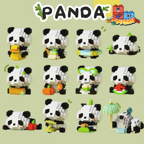 Set of 12 Pandas Building Blocks | Chow's Mart