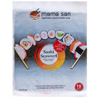 Mama San Roasted Seaweed (sushinori) 10 Packs | Chow's Mart