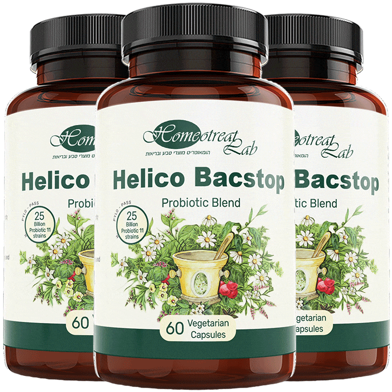 3 X h. Pylori Natural Treatment | Helico-Bacstop | 180 Capsules | Top ...