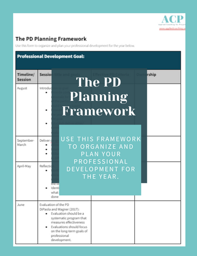 The PD Planning Framework | Applied Coaching for