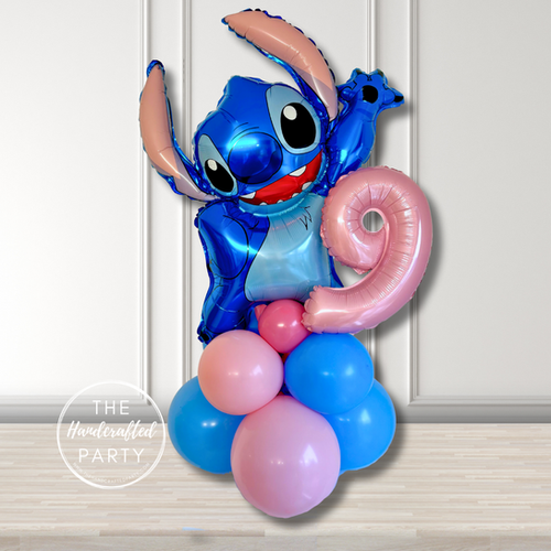 Disney Lilo & Stitch Themed Table Top Balloon Stack | TheHandcraftedParty