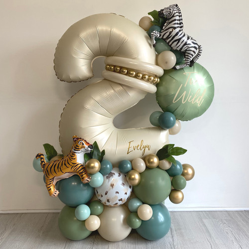TWO WILD Jungle Safari Themed Number Stack | TheHandcraftedParty