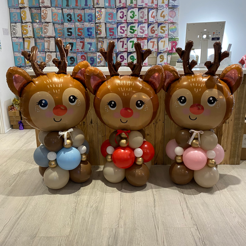 Christmas Reindeer Balloon Stack Thehandcraftedparty