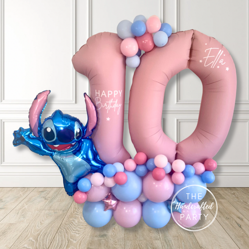 Disney Lilo & Stitch Themed Deluxe Number Balloon Stack | TheHandcraftedParty