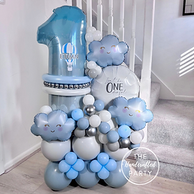 number 1 with balloons