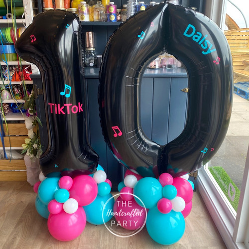 Tik Tok Inspired Standard Number Balloon Stack | TheHandcraftedParty