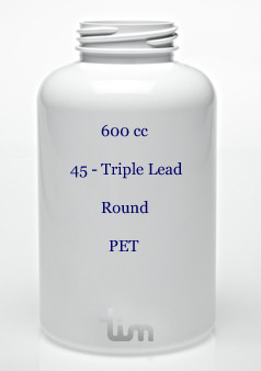 600 cc Round 45/Triple-Lead PET | Tim Plastics