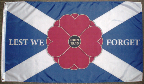Lest We Forget Saltire Poppy Remembrance Flag | A Force For Good