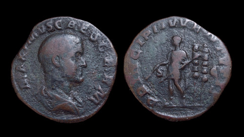 MAXIMUS, as Caesar . AD 236-238 . AE Sestertius . Principi . *Pedigreed ...
