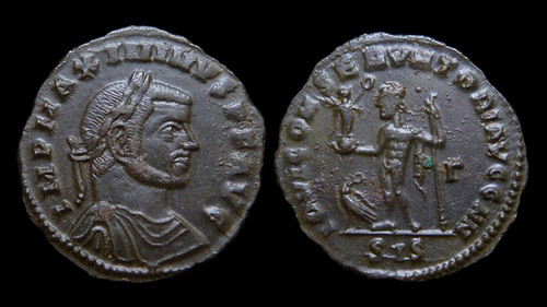 MAXIMINUS II DAIA . AD 310-313 . Follis . "Jupiter standing" . Siscia ...