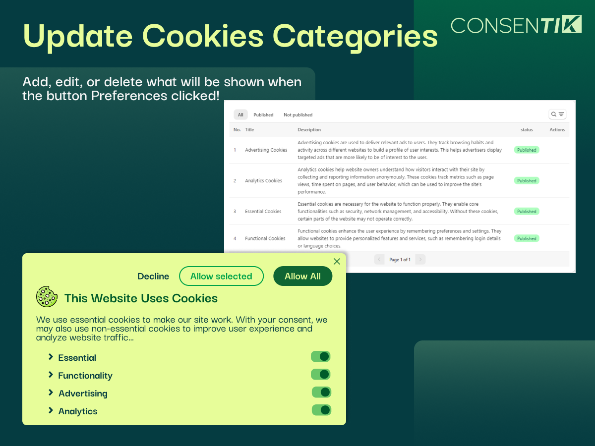 Consentik GDPR Cookie Banner | Wix App Market | Wix.com