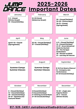 jump dance schedule