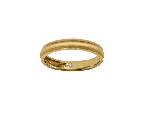 Classic Gold Band with Interior Diamond - Men | J's Diamond