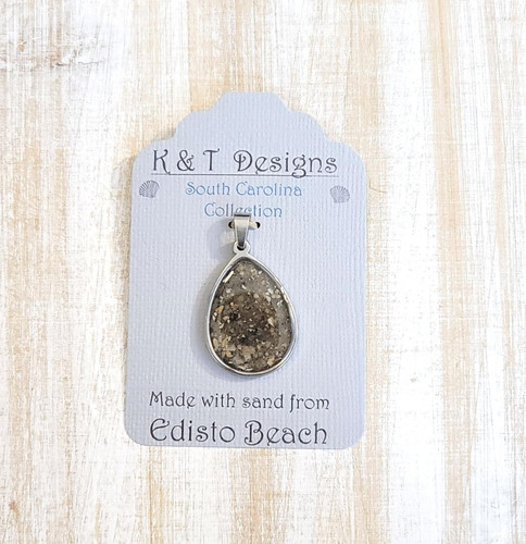 Edisto Beach Sand Teardrop Pendant / Necklace | Mysite