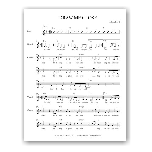 Draw Me Close (Lead Sheet) | healingmelodies