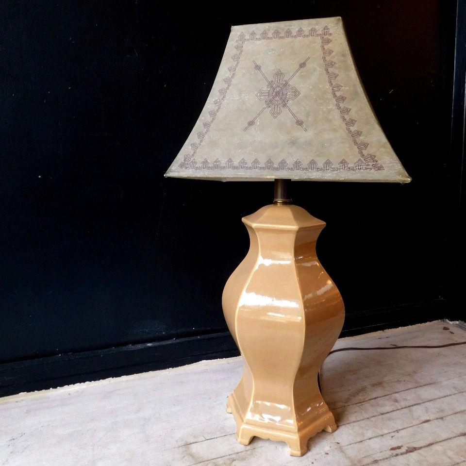 Blush Ceramic Lamp with Leather shade | mignonne