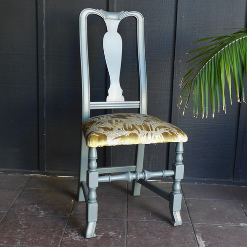 Vintage Palm Velvet Chartreuse Accent Chair | mignonne