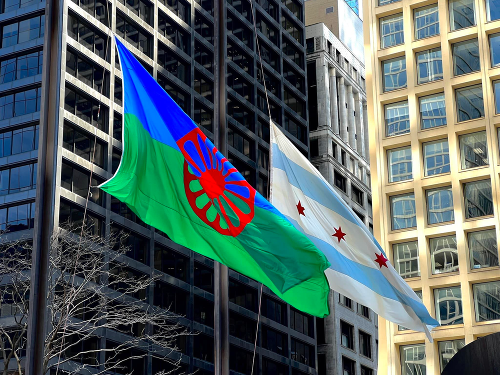 World Roma Federation Raises Romani Flag in Chicago to Mark Roma Nation ...