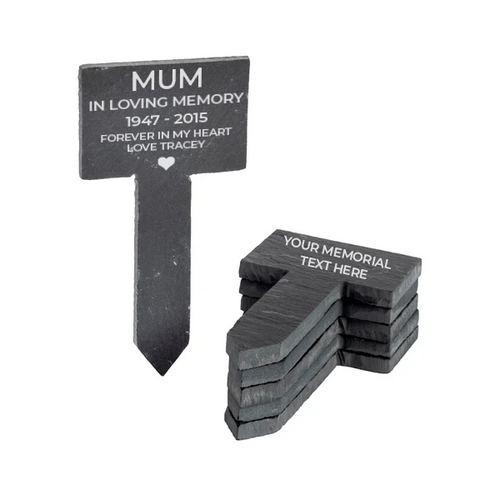 Engraved In Loving Memory Memorial Slate Maker | 6cm x 12cm | Metal ...
