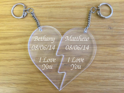 Personalised Connecting Heart Keyrings – CLEARANCE | Metal Memories