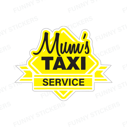 Mum's Taxi Sticker | 13cm Glossy Vinyl OR Static Cling | Metal Memories