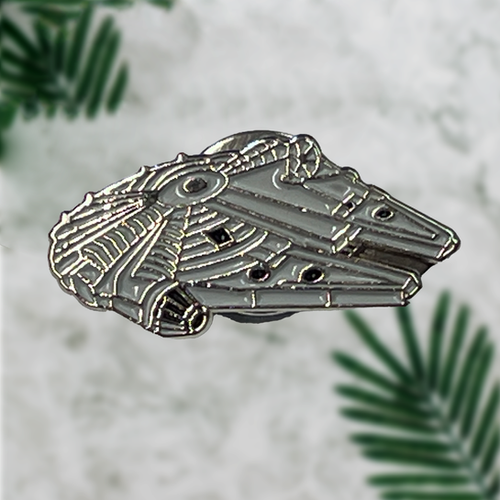 Millennium Falcon Silver Soft Enamel Pin Badge | Metal Memories