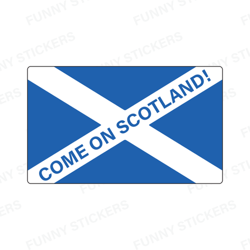 'Come on Scotland!' Sticker | Multiple Sizes | Pack of 4 | Metal Memories