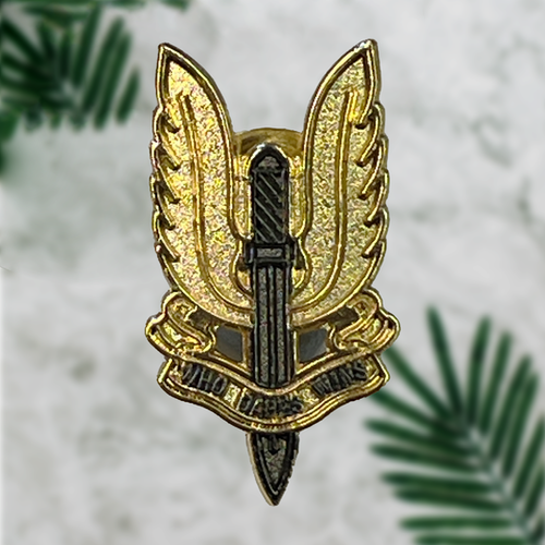 SAS – Who Dares Wins Sword Gold Hard Enamel Pin Badge | Metal Memories