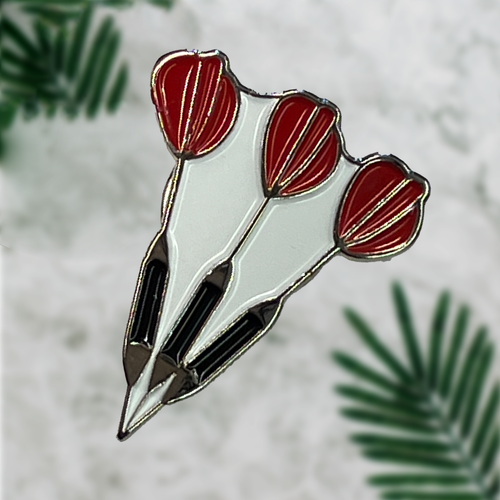 Darts Silver Soft Enamel Pin Badge | Metal Memories
