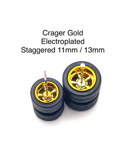 Cragar Electroplated Gold Staggered 11mm / 13mm Muscle / Gasser ...