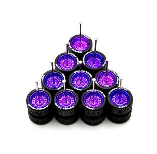 5x Sets Purple Steelie 11mm Regular Axle + Lettered Tire | Shop 164