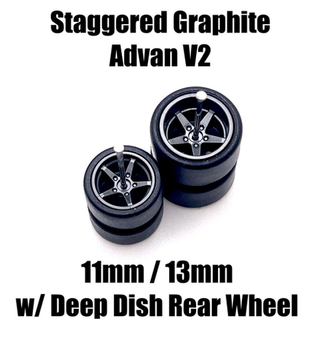 Staggered Advan V2 Graphite 11mm / 13mm (shorter axle) | Shop 164