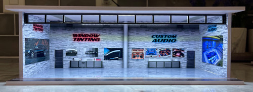Window Tint & Audio Shop Theme LED Diorama Display | Shop 164