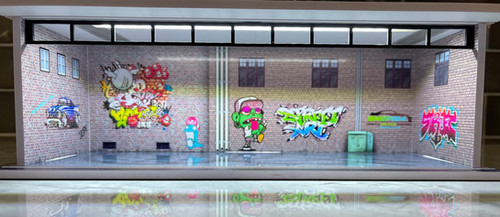 Graffiti Brick Theme LED Diorama Display Garage | Shop 164