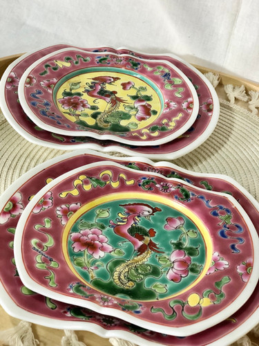 Peranakan plate (2 colours - 2 sizes) | TK Pottery Jungle
