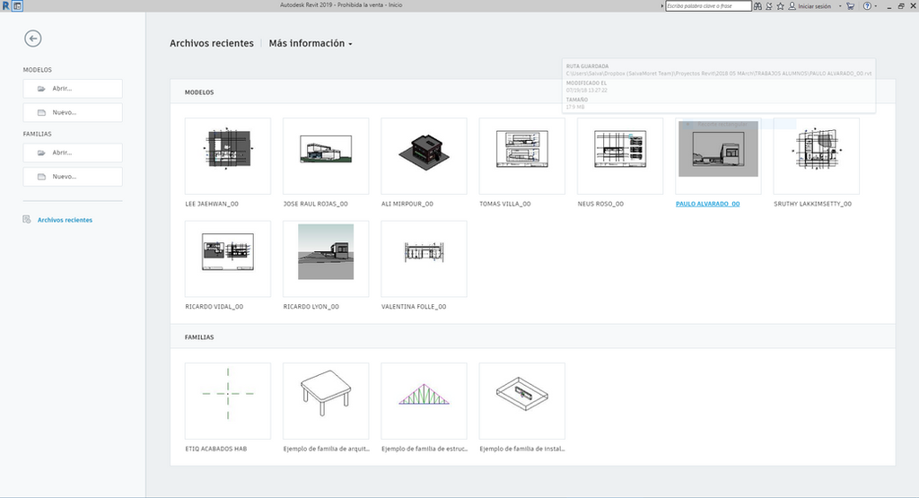 Comandos abreviados en Revit