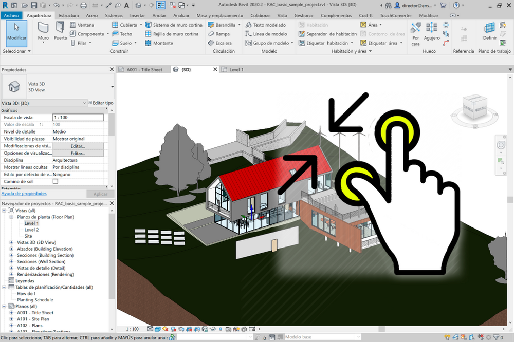 ¿Pantalla táctil en Revit o AutoCAD?