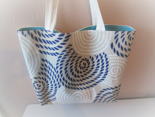 Blue and Ivory Large Tote Bags | Cinjas