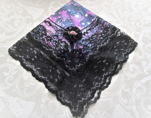 Purple and Blue World Galaxy Glitter Cotton Lap Scarves | Cinjas