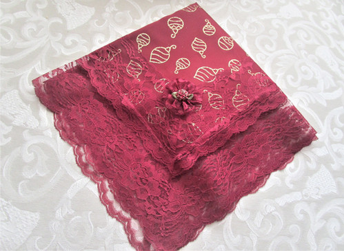 CinJas Burgundy Wine and Gold Sheer Metallic Overlay Church Lap Scarves ...