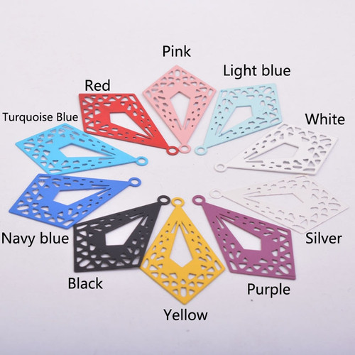 2 diamond stamps - 32 x 19 mm - brass - 10 colors to choose from ...