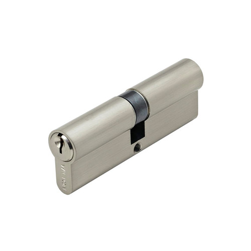 90mm Euro Double Cylinder Lock With Key Access - Brushed Nickel ...