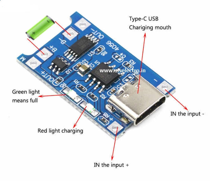 4056 Charging Module C usb | Saravana Electronics
