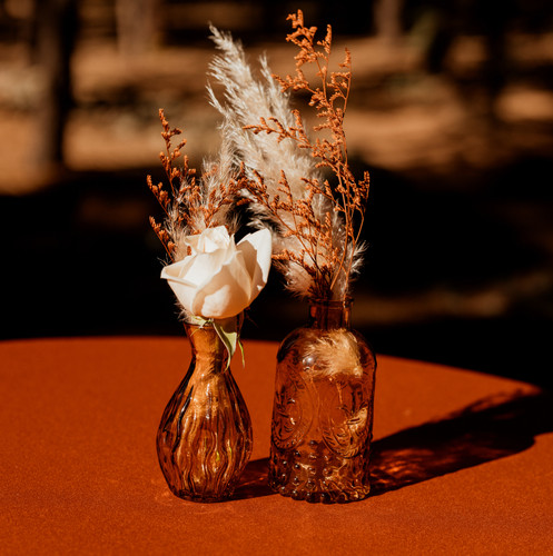 Vintage Amber Bud Vases | flagstaffvenue