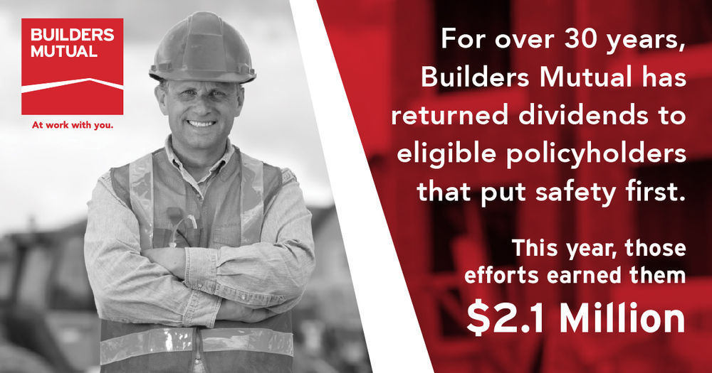 Builders Mutual Distributes $2.1 Million Dividend to Policyholders