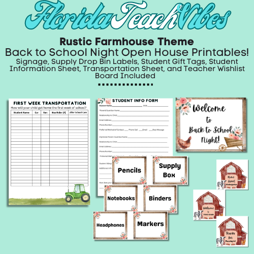 Editable Rustic Farm House Backto School Night Open House No Prep ...